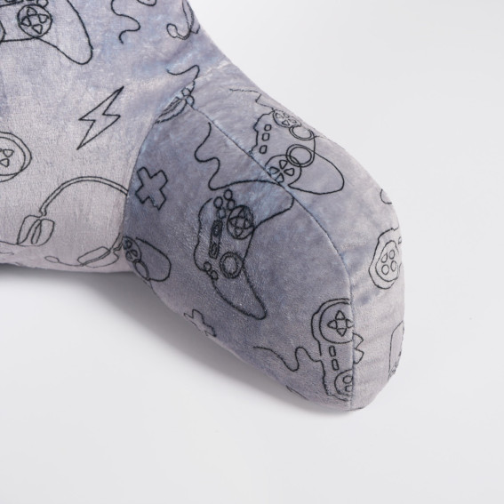 OHS Gaming Print Cuddle Cushion - Grey