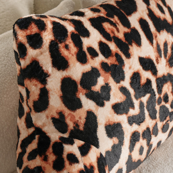 OHS Leopard Cuddle Cushion - Natural