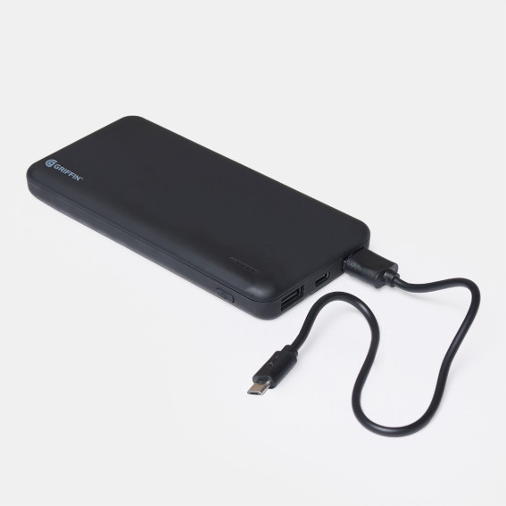 Flat Light Up Power Bank, 8000 mAH - Black