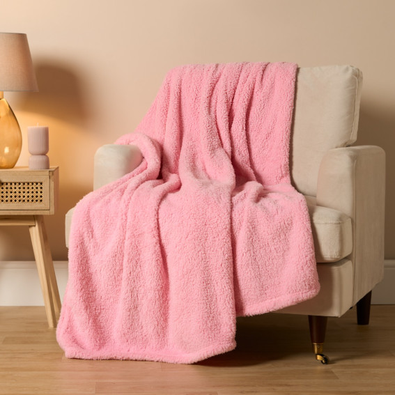OHS Teddy Fleece Throw - Pink