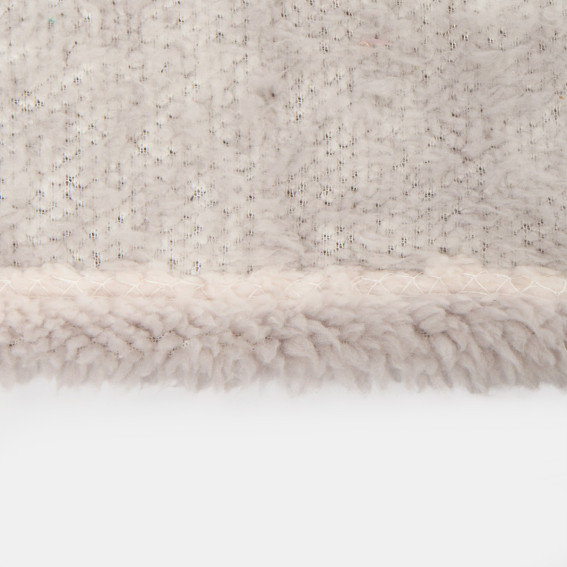 OHS Gingham Print Teddy Throw - Grey