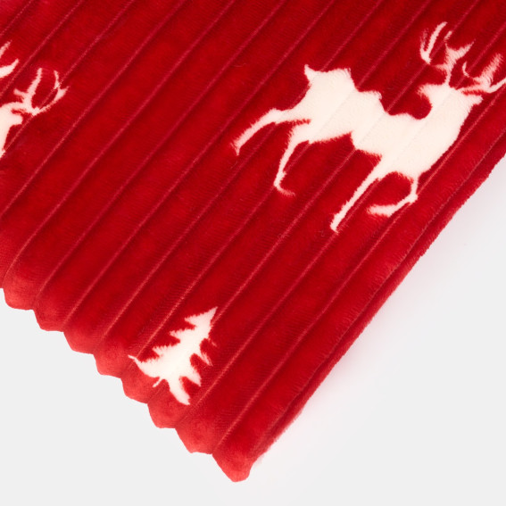 OHS Ribbed Stag Throw Sherpa Reverse - Red