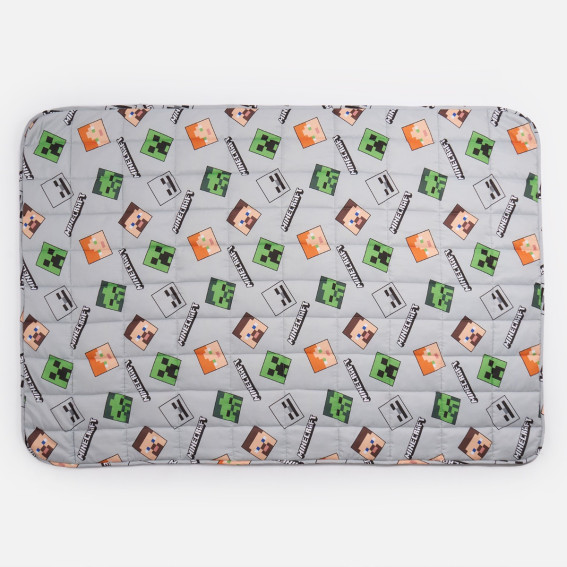 OHS Kids Minecraft Heads Weighted Blanket, Grey - 3kg