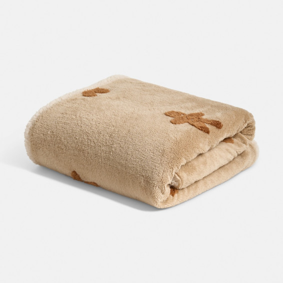 OHS Tufted Gingerbread Fleece Throw - Beige