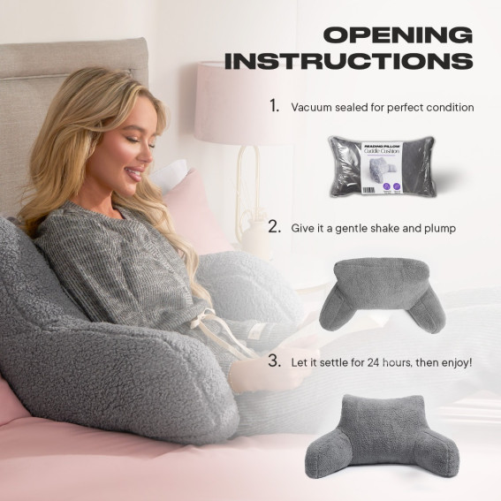 OHS Teddy Cuddle Cushion - Grey