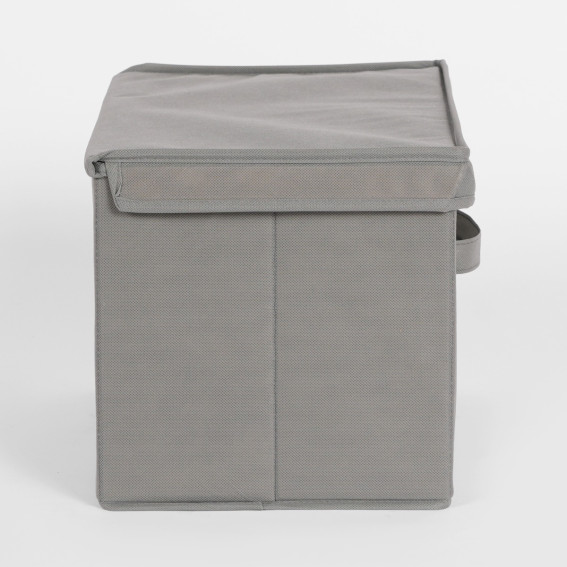 OHS Foldable Fabric Storage Box With Lid - Grey