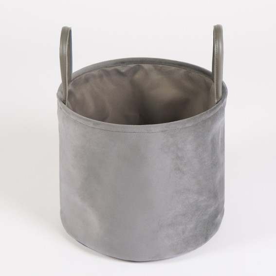OHS Matte Velvet Storage Basket - Charcoal