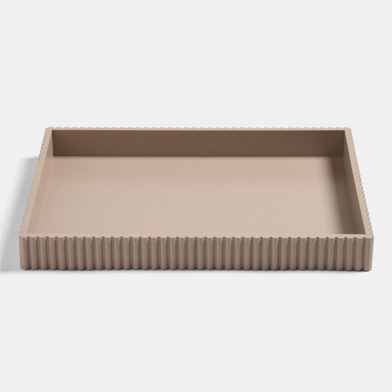OHS Rectangle Ribbed Tray - Natural