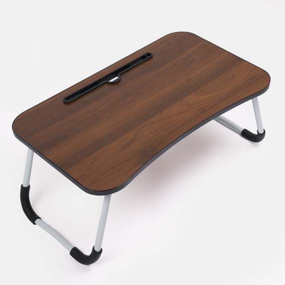 OHS Foldable Laptop Tray Table - Dark Wood