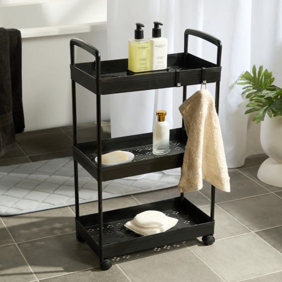 OHS 3 Layer Trolley Cart - Black