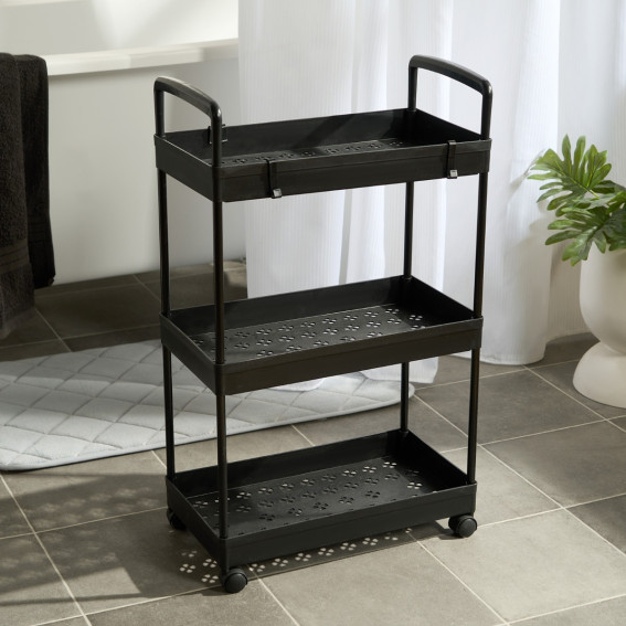 OHS 3 Layer Trolley Cart - Black