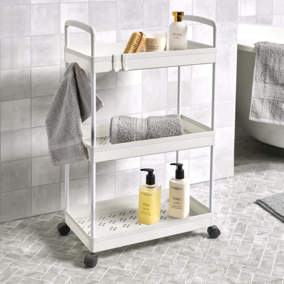 OHS 3 Layer Trolley Cart - White