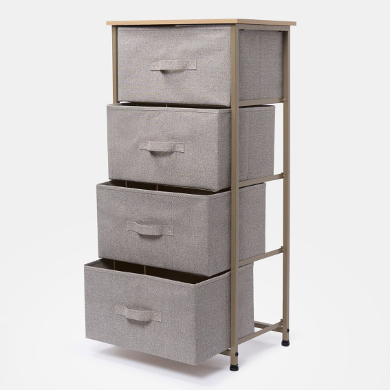 OHS Brooklyn 4 Drawer Fabric Cabinet - Beige