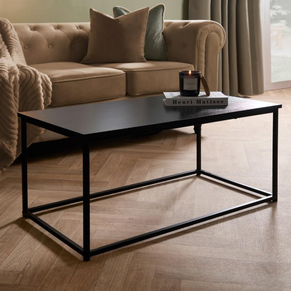 OHS Manhattan Rectangle Coffee Table - Black