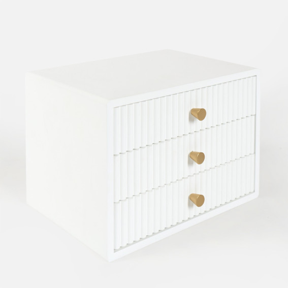 OHS Small Ribbed Desk Drawers - White