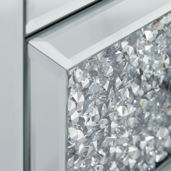 Lucia 3 Drawer Jewelled Chest Mirrored