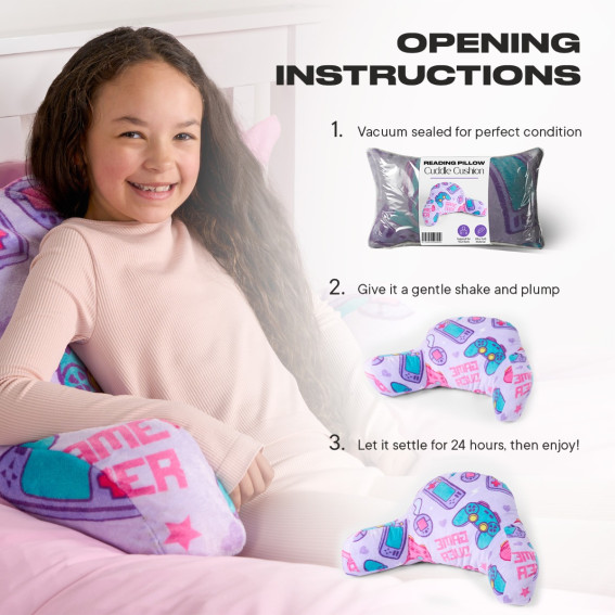 OHS Kids Gaming Fleece Cuddle Cushion - Lilac