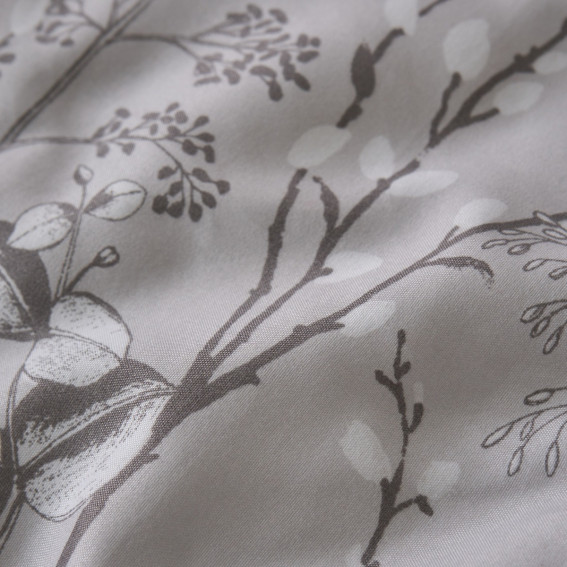 OHS Willow Branch Reversible Duvet Cover Set, Grey - Double