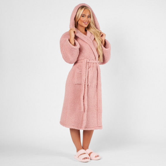 OHS Teddy Dressing Gown - Blush Pink