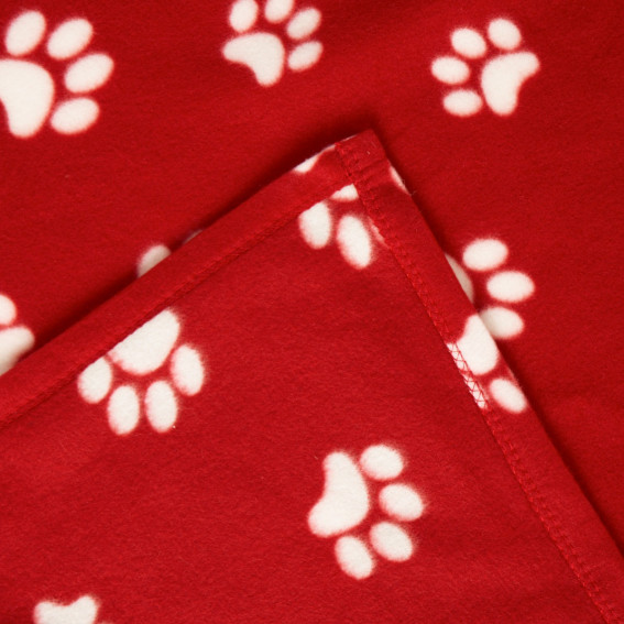 OHS Pet Paw Print Fleece Throw - Red