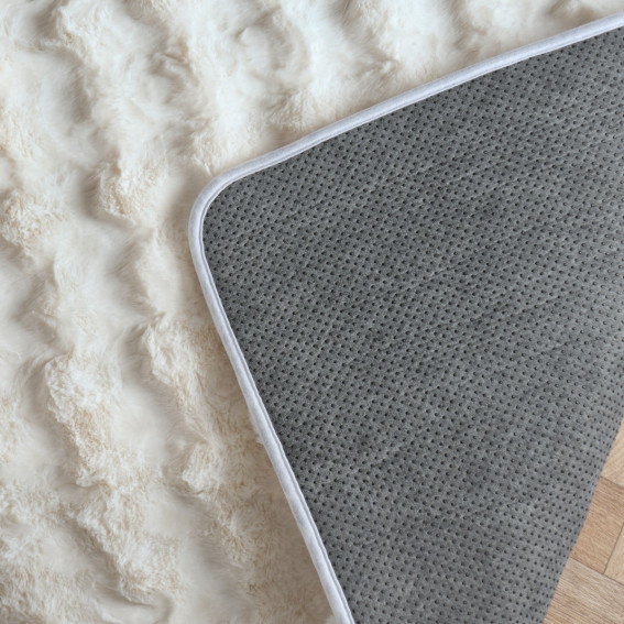 OHS Faux Fur Bubble Rug - Cream
