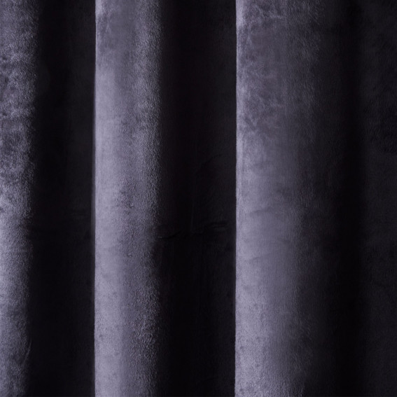 OHS Capri Velvet Eyelet Curtains - Charcoal