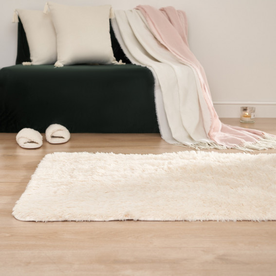 Sienna Fluffy Rug, Cream
