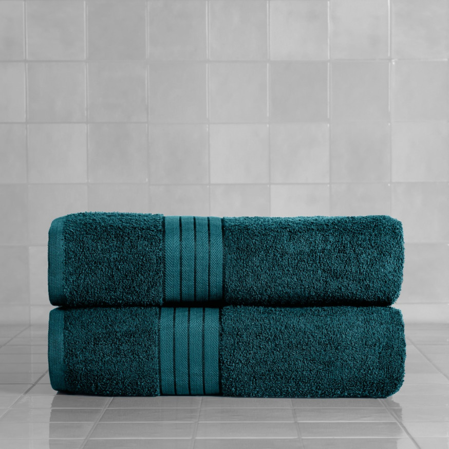 OHS 100% Cotton 2 Jumbo Bath Sheets - Dark Teal