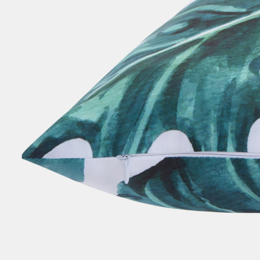 OHS Indoor/Outdoor Tropical Print Cushion Covers - Green/White