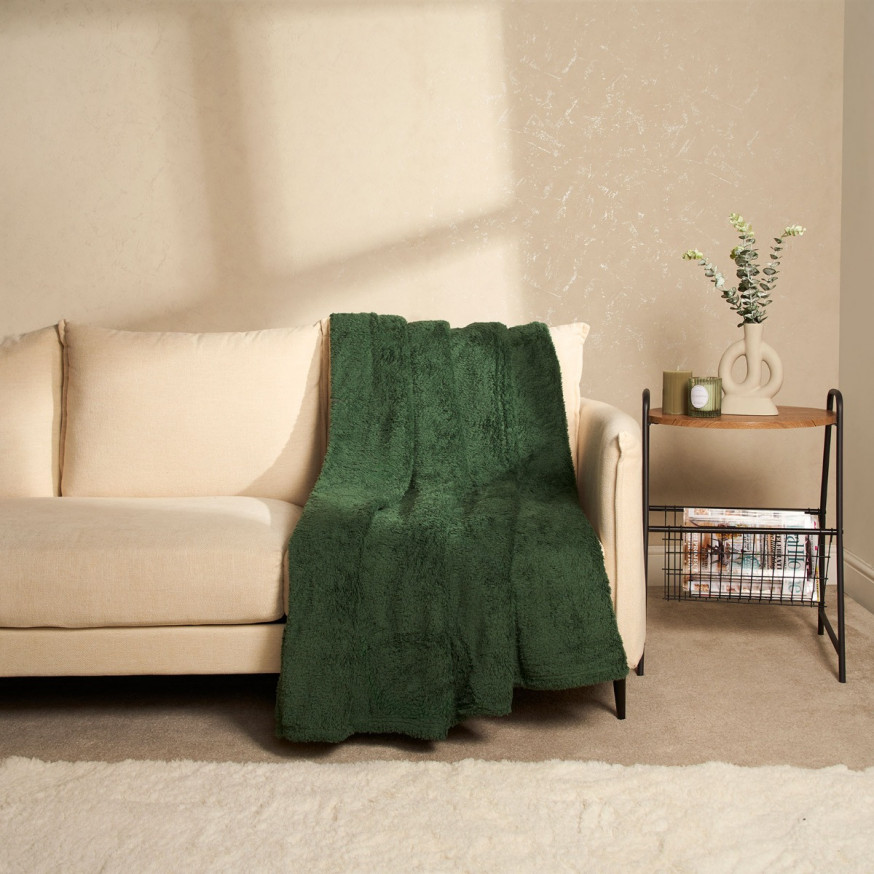 OHS Teddy Fleece Throw - Forest Green