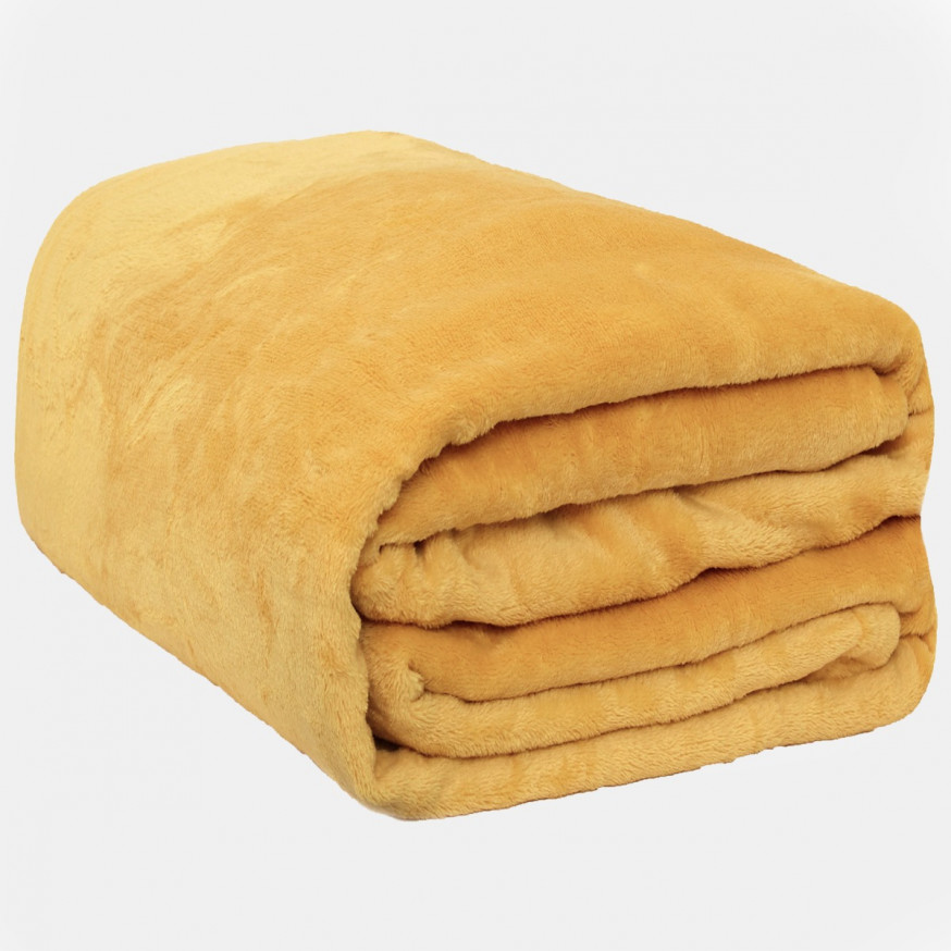 OHS Supersoft Throw, Ochre Yellow - 120 x 150cm
