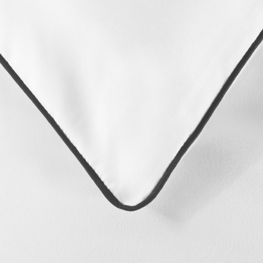 OHS Piped Edge Duvet Cover Set - Black/White