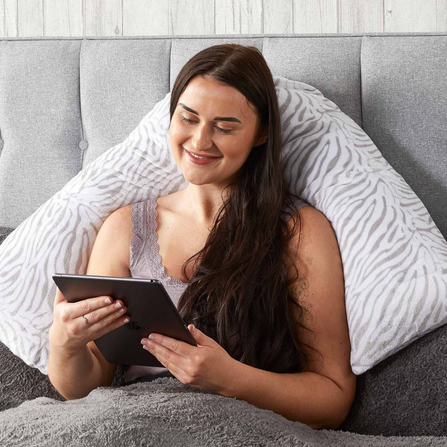 Huggleland Zebra V Shape Cushion - Grey/White