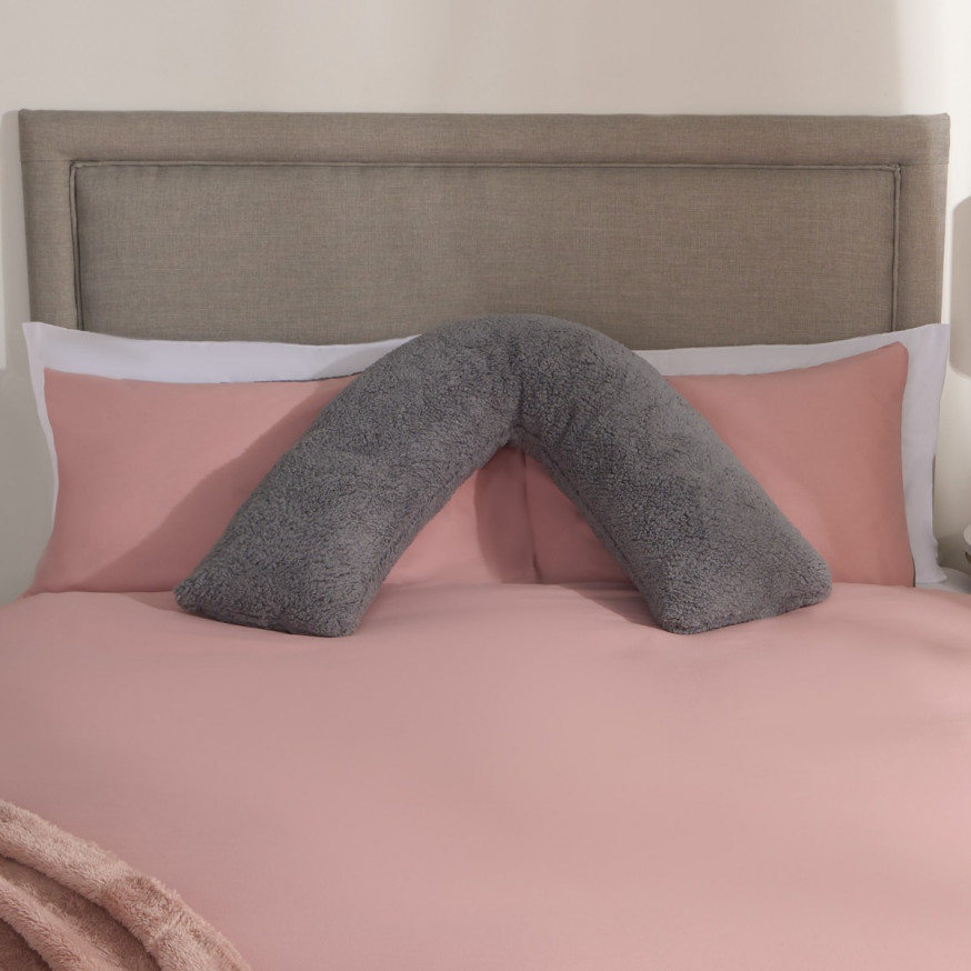OHS Teddy V Shape Pillow - Grey