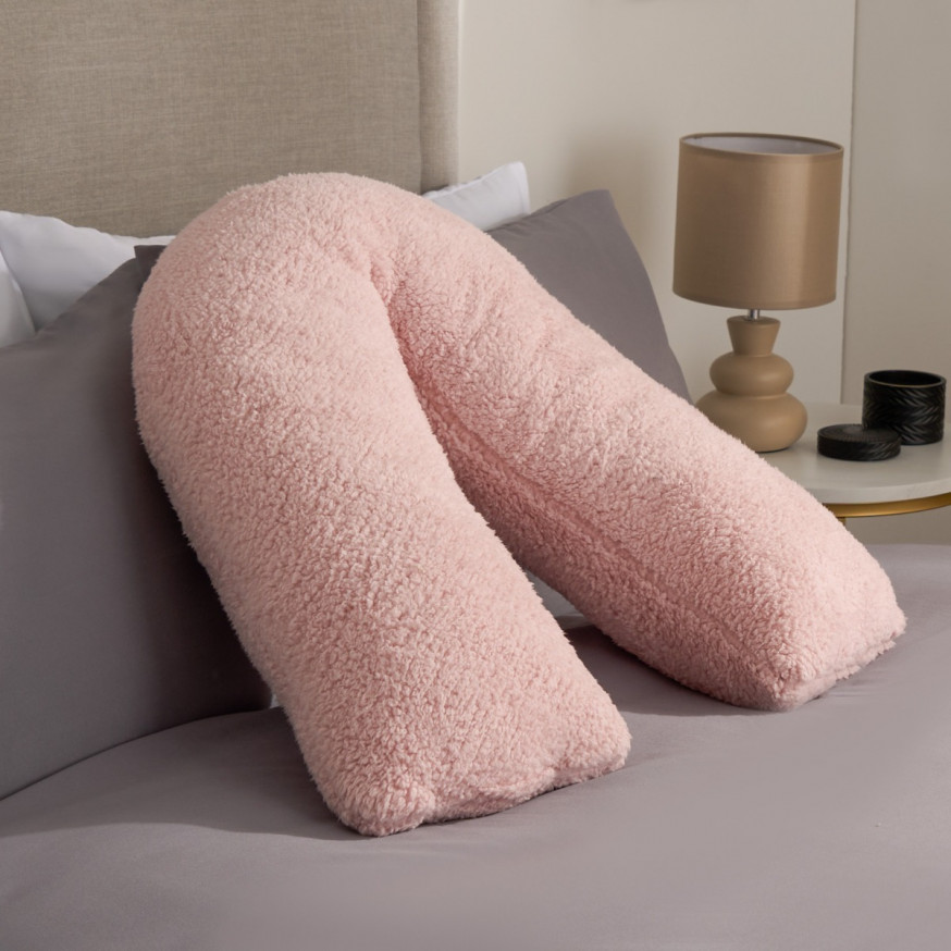 OHS Teddy V Shape Pillow - Blush