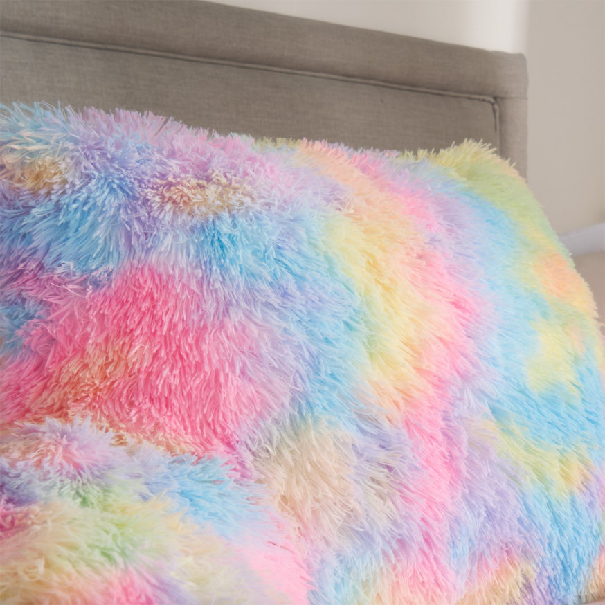 OHS Long Hair Cuddle Cushion - Rainbow Tie Dye