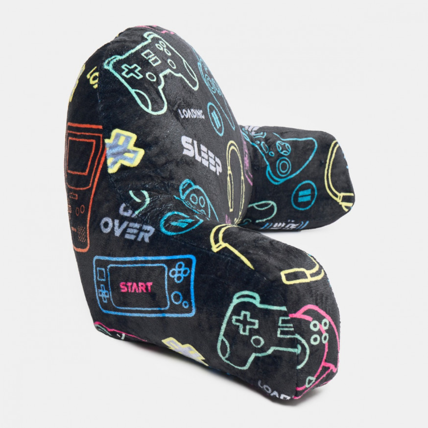 OHS Kids Gaming Fleece Cuddle Cushion - Black