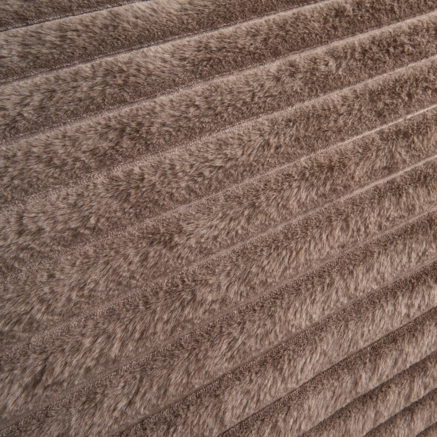 OHS Ribbed Faux Fur Duvet Cover Set - Mink