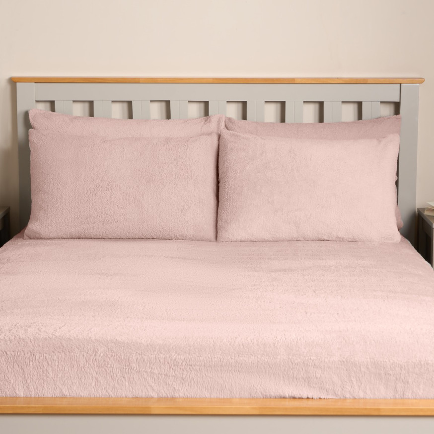 OHS Teddy Fleece Pillowcases - Blush