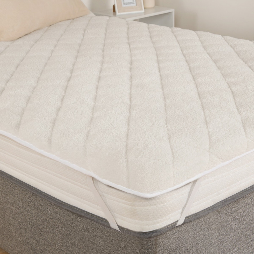 OHS Teddy Thermal Mattress Topper, Cream - Double