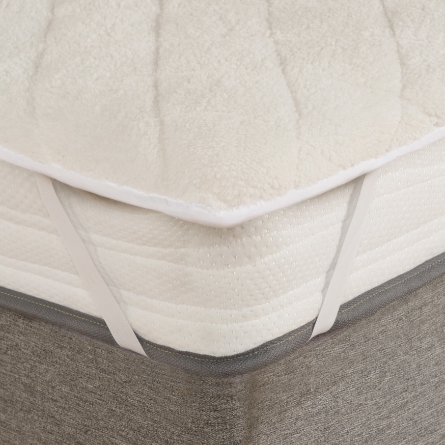 OHS Teddy Thermal Mattress Topper, Cream - Double