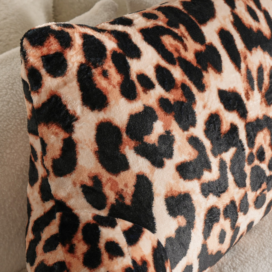 OHS Leopard Cuddle Cushion - Natural