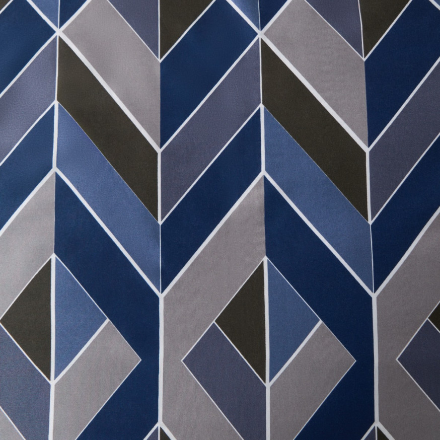 OHS Abstract Chevron Reversible Duvet Cover Set - Navy