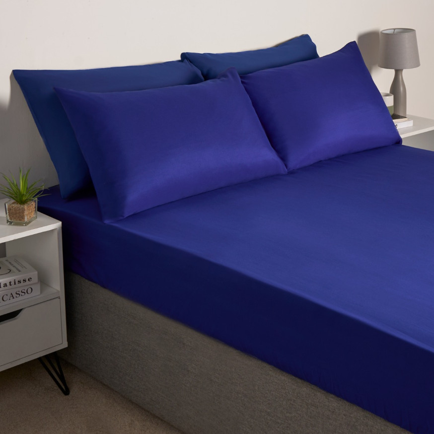 OHS 2 Pack Plain Dyed Housewife Pillowcases - Bright Blue