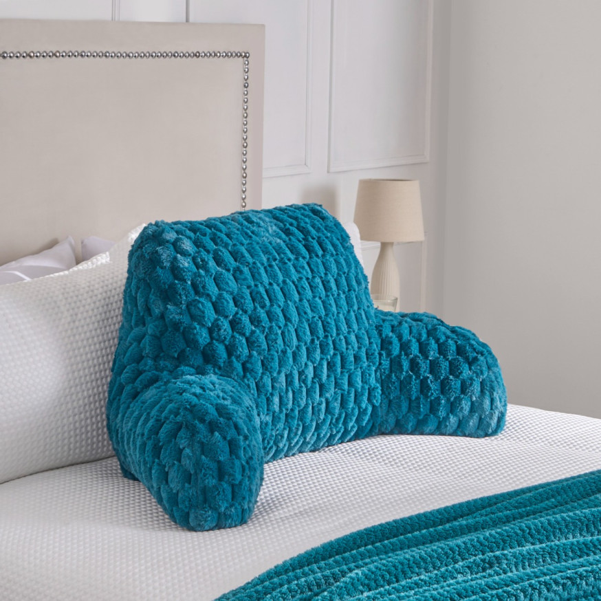 OHS Thick Faux Fur Waffle Cuddle Cushion - Teal