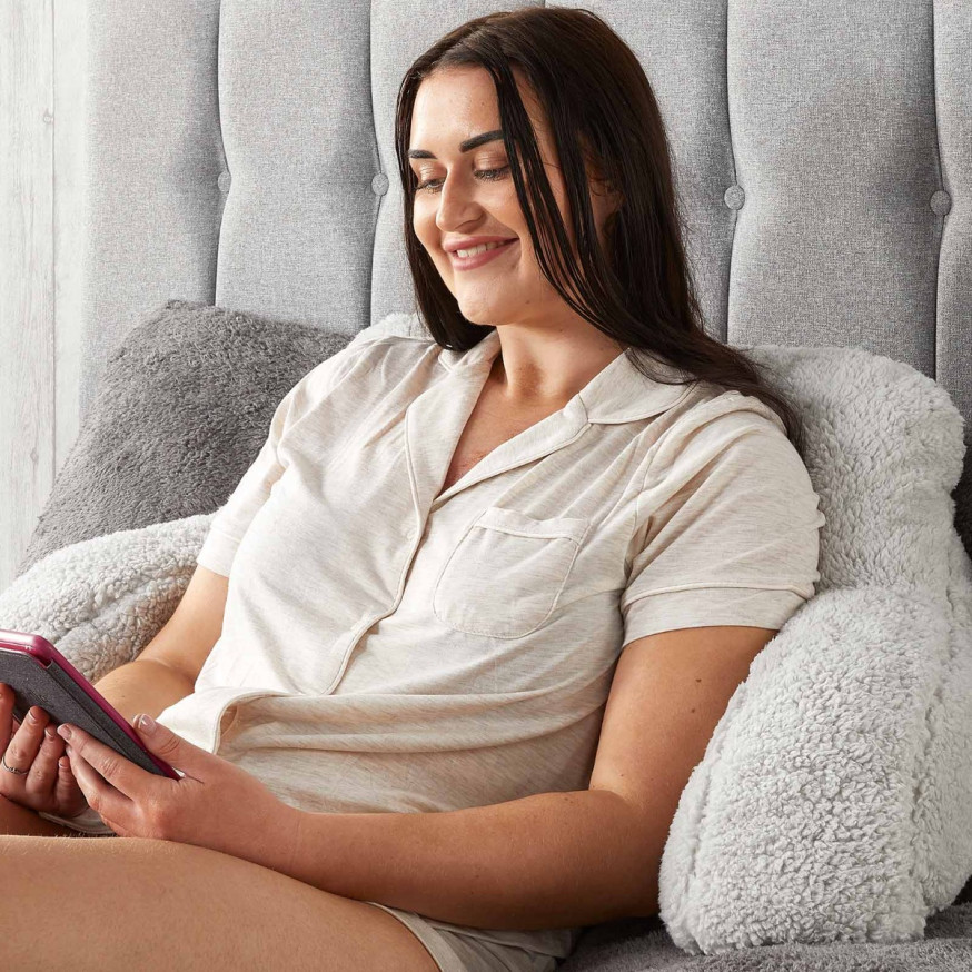 OHS Teddy Cuddle Cushion - Silver
