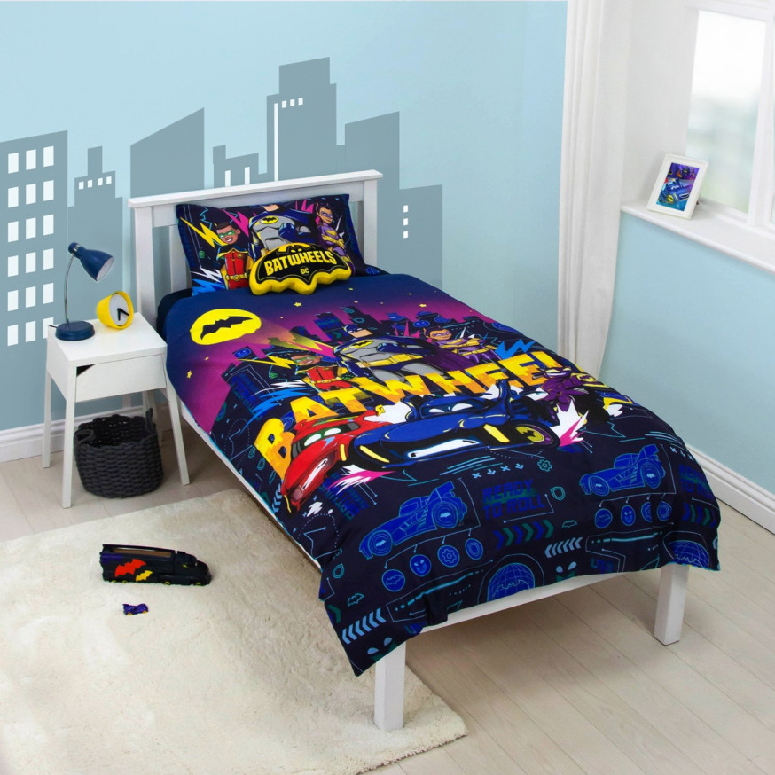 DC Batman Batwheels Character Reversible Duvet Cover Set, Multi - Single