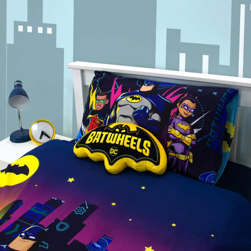 DC Batman Batwheels Character Reversible Duvet Cover Set, Multi - Single