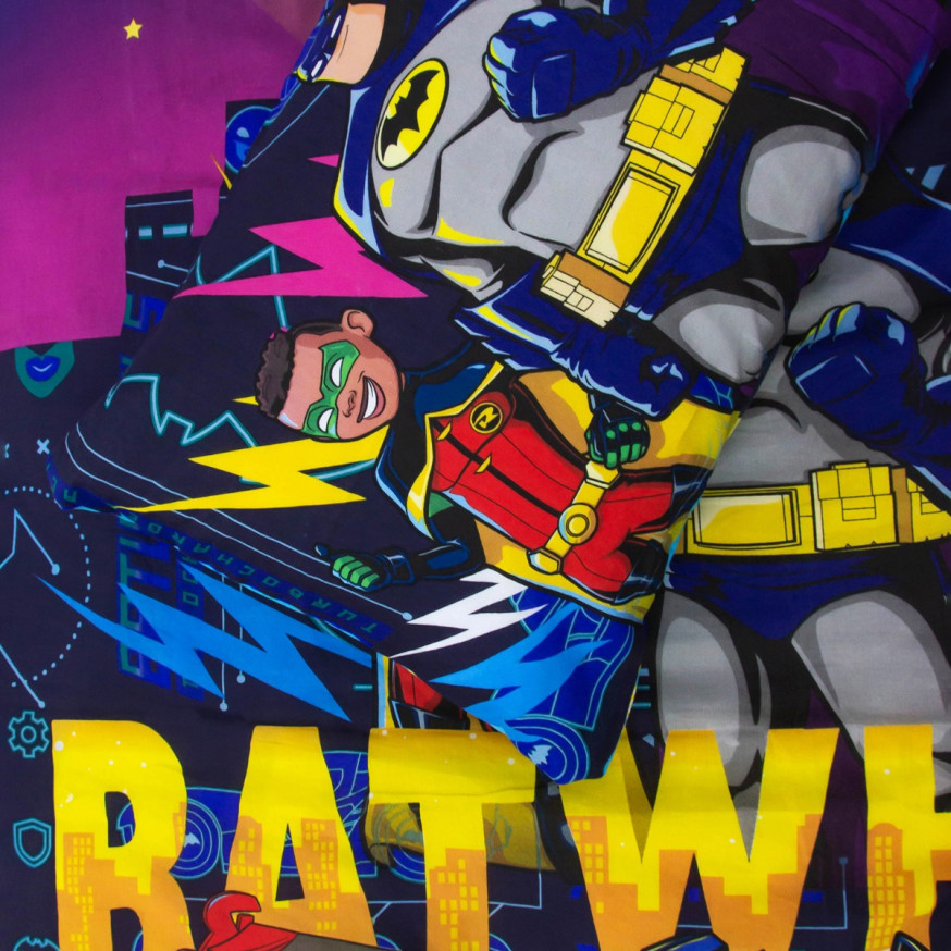 DC Batman Batwheels Character Reversible Duvet Cover Set, Multi - Single