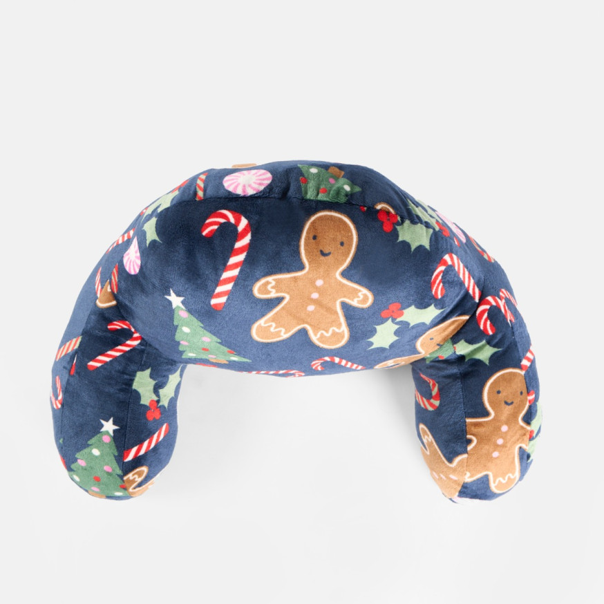 OHS Kids Gingerbread Man Fleece Cuddle Cushion - Navy